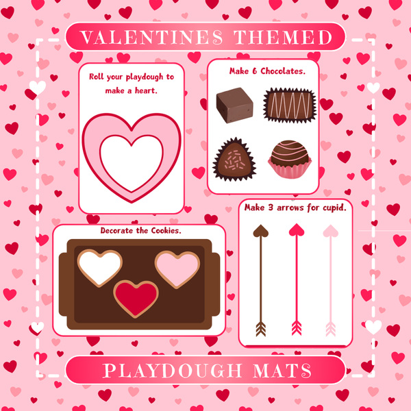 Valentines Themed Playdough Mats – Sensory Bliss